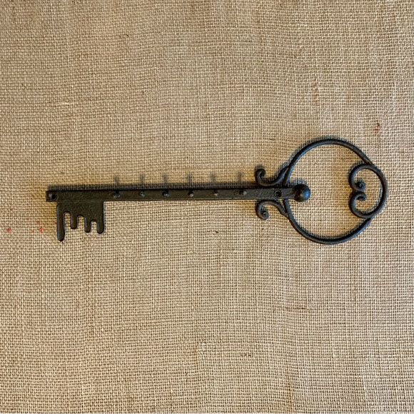 Wall Decor | Decorative Wall Mounted Skeleton Key Holder 6 Hooks Rustic ...